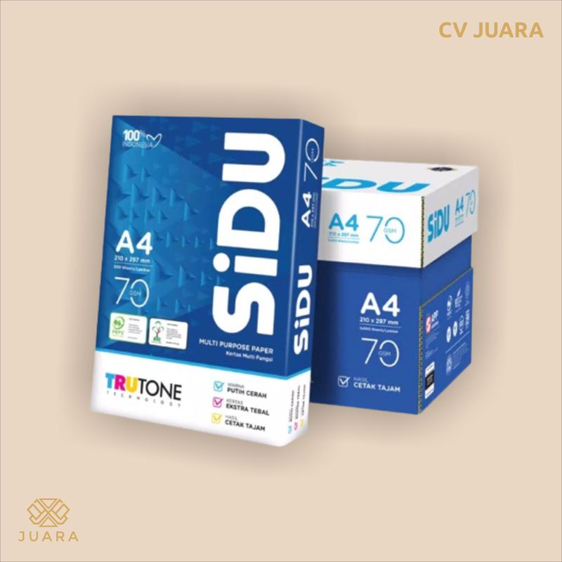 Kertas HVS A4 SIDU / rim 70 gsm Foto Copy Print - CV JUARA