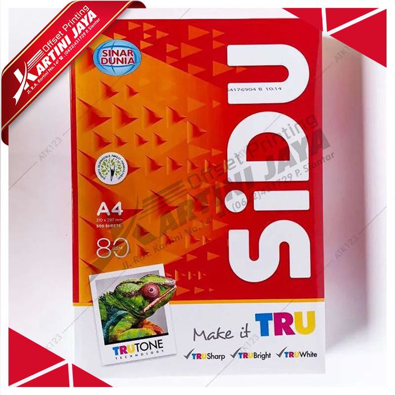 KERTAS HVS A4 80GSM SIDU