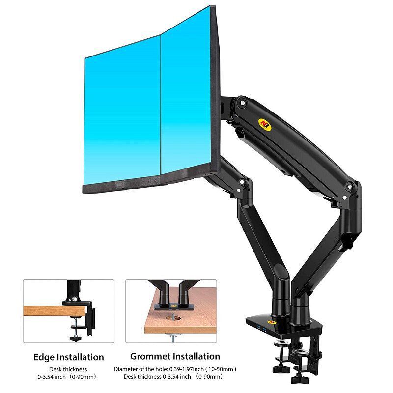 NB NORTH BAYOU F195A FULL MOTION DUAL LCD LED MONITOR MOUNT GAS SPRING