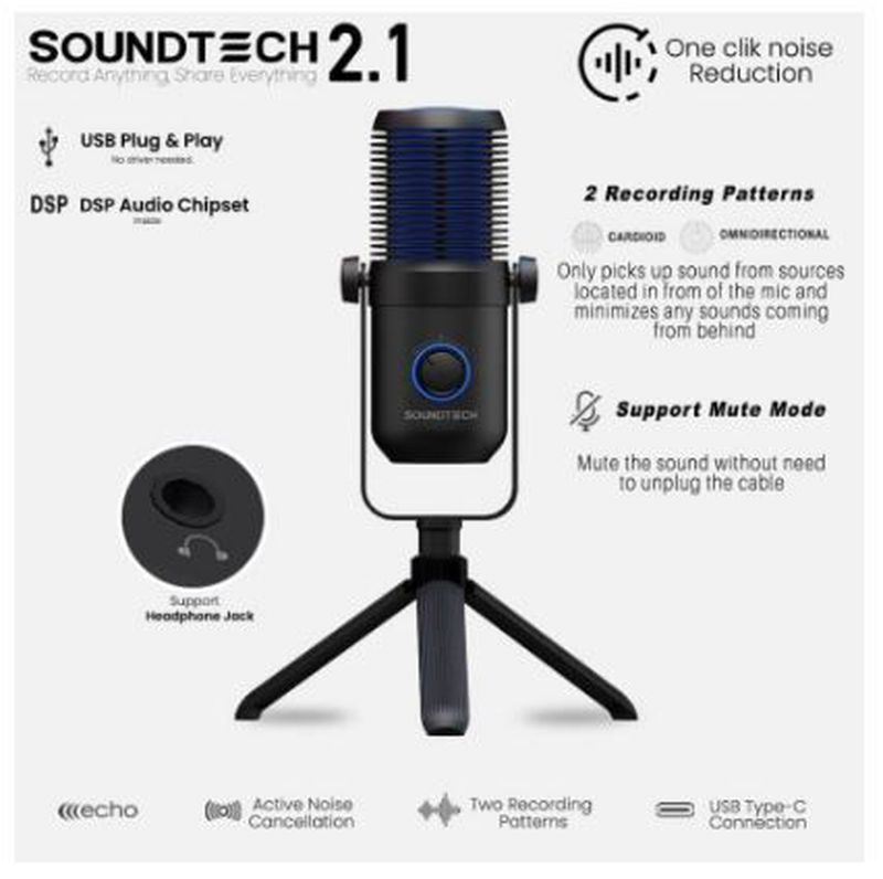 SOUNDTECH 2.1 USB Condenser Microphone