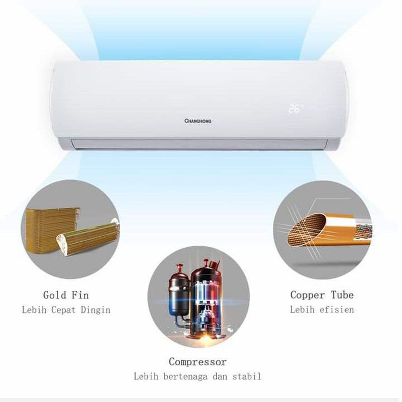 CHANGHONG AC Split 1 PK Deluxe Double Gold Fin R410a CSC-09NVB