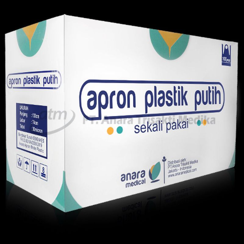 ANARA APRON PLASTIK PUTIH - 50 MICRON