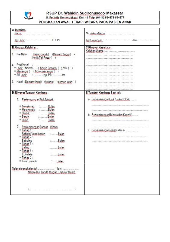 Form Permintaan Terapi Rehab Medik