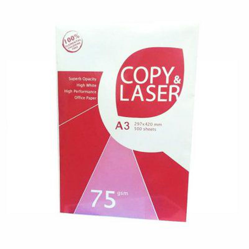 KERTAS A3 COPY LASER - 75 GRAM [COPYLASER75A3] (1 Box Isi 5) (ATK)