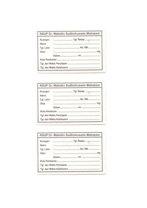 Stiker Etiket Kemoterapi/APS