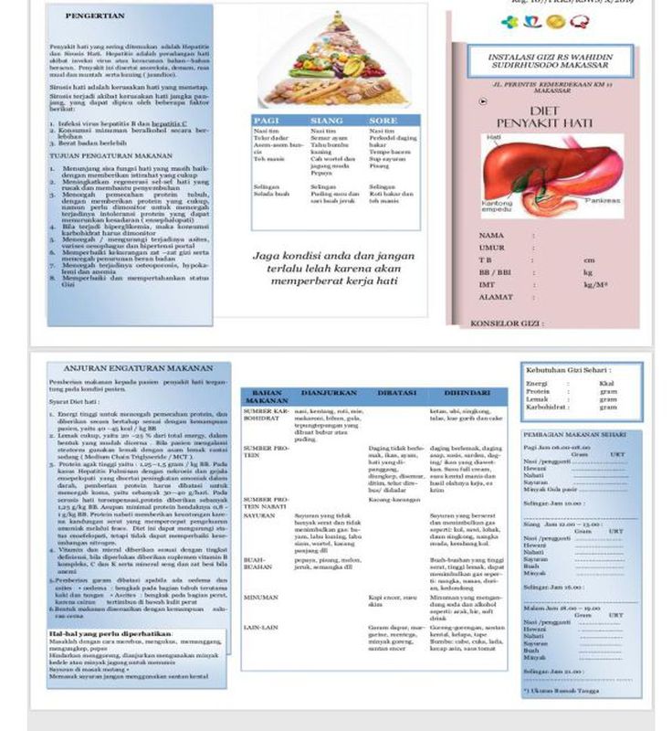 Brosur pengaturan diet penyakit hati