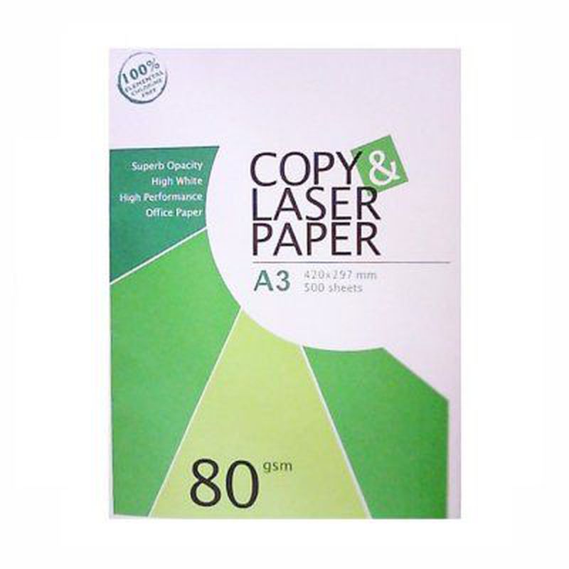 KERTAS A3 COPY LASER - 80 GRAM [COPYLASER80A3] (1 Box Isi 5) (ATK)