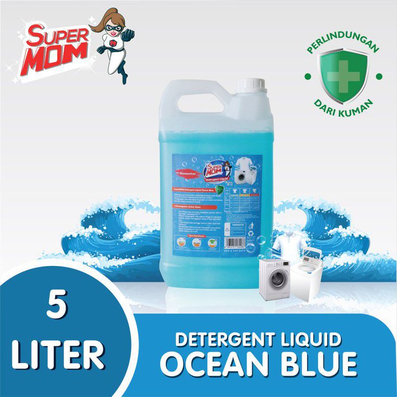 Detergent Liquid Ocean Blue 5L SuperMOM (Kode: BA00070-DLO-SPM-5L)