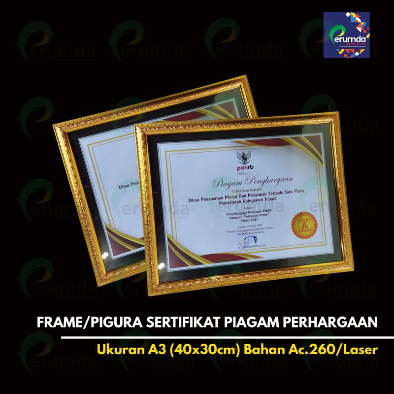 FRAME/PIGURA SERTIFIKAT PIAGAM PERHARGAAN
