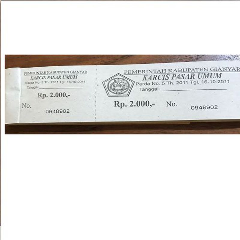 Cetak Karcis pasar umum