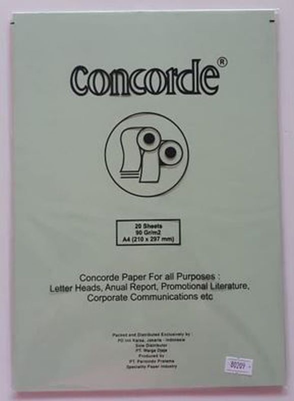 Kertas Concorde 90 Gr A4 (80209) - Light Green (Pak Isi 20 Lembar)