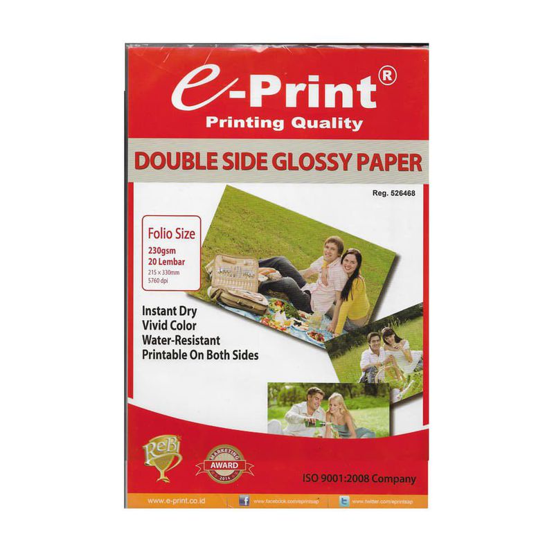 KERTAS FOTO DOUBLE GLOSSY EPRINT 230 GSM