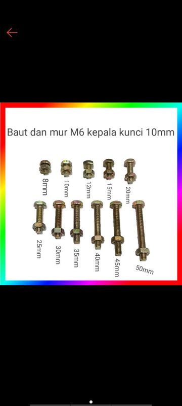 Baut 10 panjang 6cm