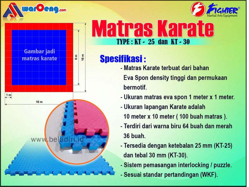 Fighter Matras Karate KT-30 WKF ukuran 10 x 10