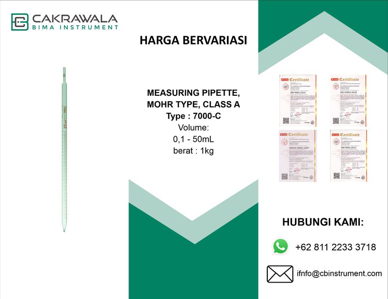 Measuring Pipette, Mohr Type, Class A, Color Code - 10