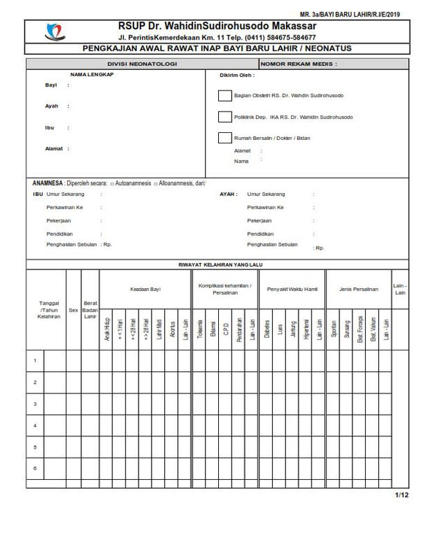 MR.3a/BAYI BARU LAHIR/R.I/E/2019 (pengkajian awal rawat inap bayi baru ...
