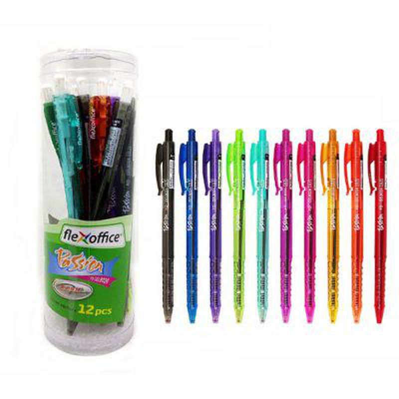PULPEN PASSION 0.7MM 12 PCS BLACK FLEXOFFICE FO-GELB026 (ATK)