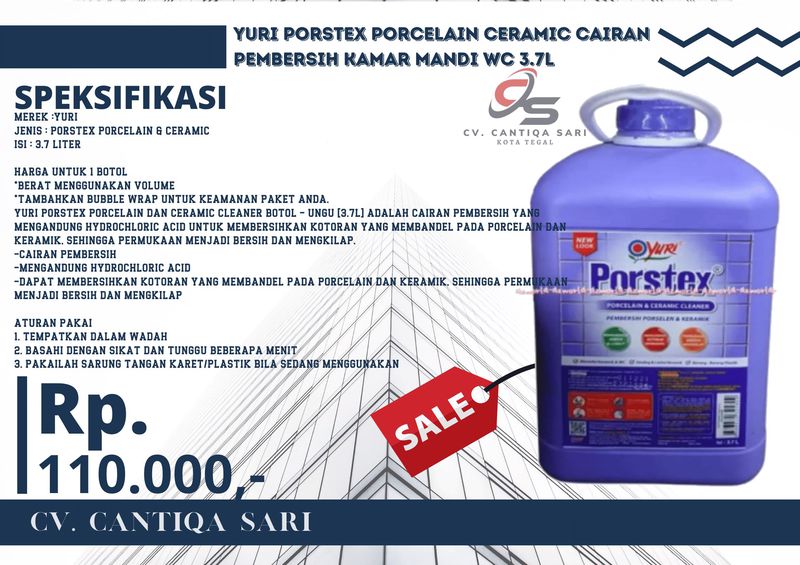 Yuri Porstex Porcelain Ceramic Cairan Pembersih Kamar Mandi Wc 3.7L