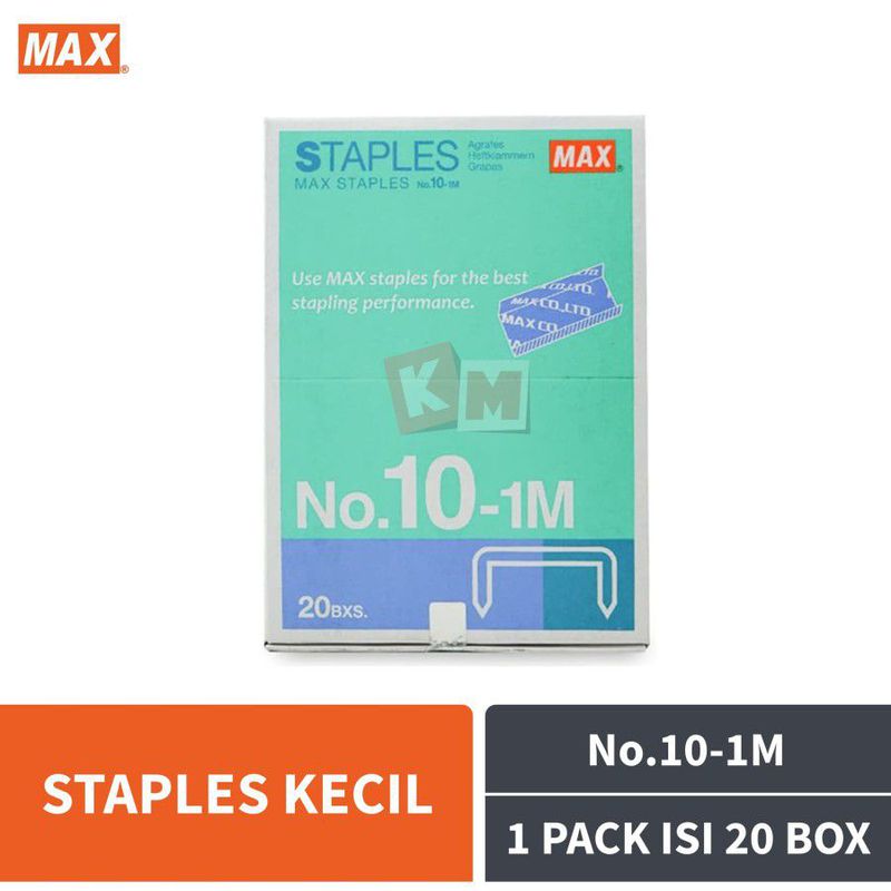Isi Refill Stapler / Staples Kecil MAX No.10-1M / Pack / 20 Box