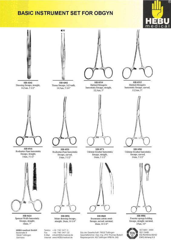 Basic Instrument Set For Obsgyn