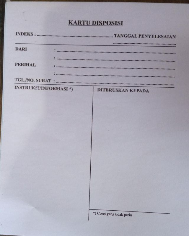 Kartu Disposisi Dinas/Kantor