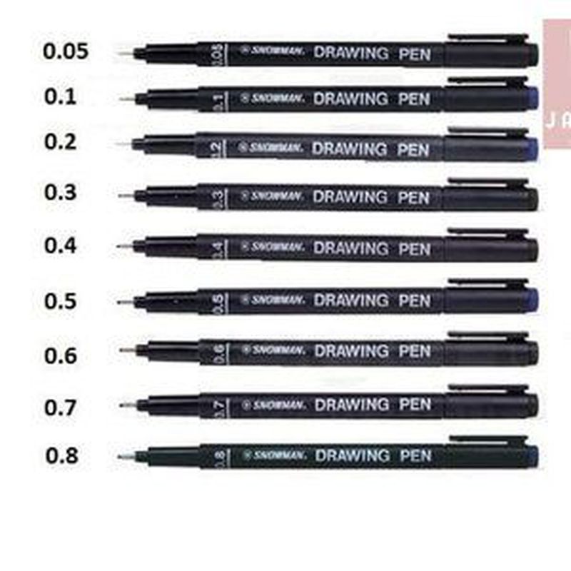 DRAWING PEN BALLPOINT SNOWMAN OPF / OPM - OPM MERAH