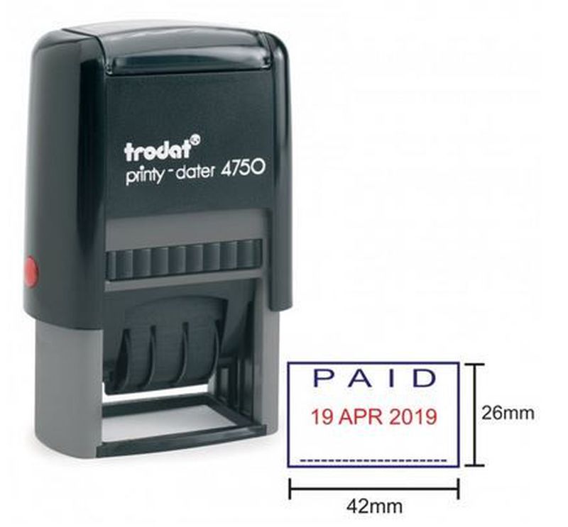 Trodat 4750 Stempel Tanggal + PAID | Trodat Printy Dater 4750