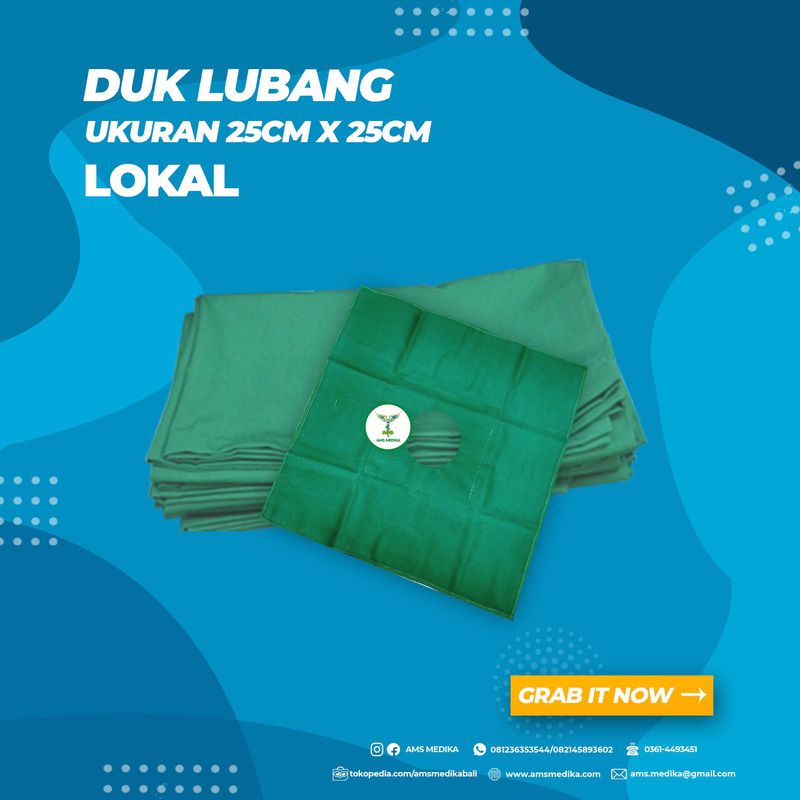 Duk Lubang Steril 25cm x 25cm Lokal