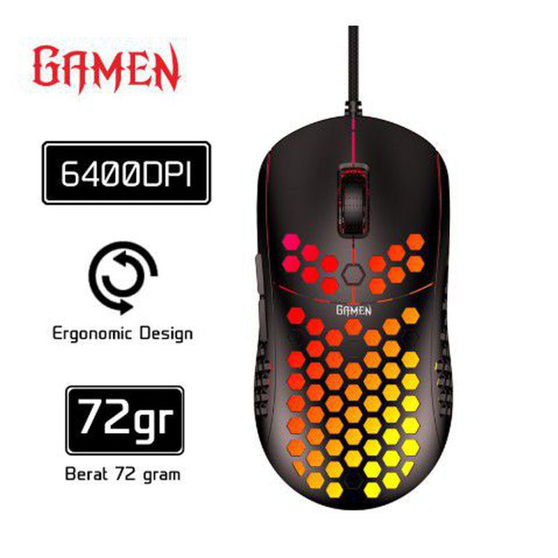 Mouse Gamen GM710 6400 DPI Macro Ultralight