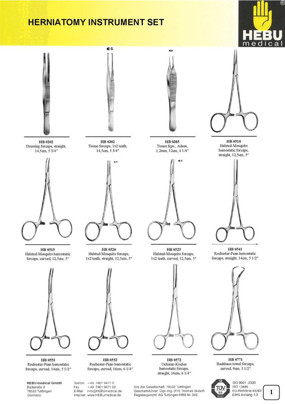 Herniatomy Instrument Set