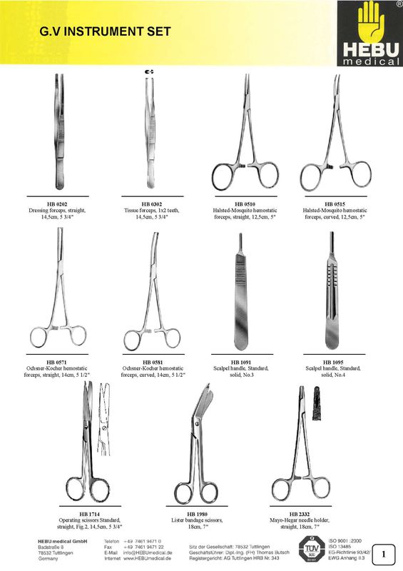 G.V. Instrument Set
