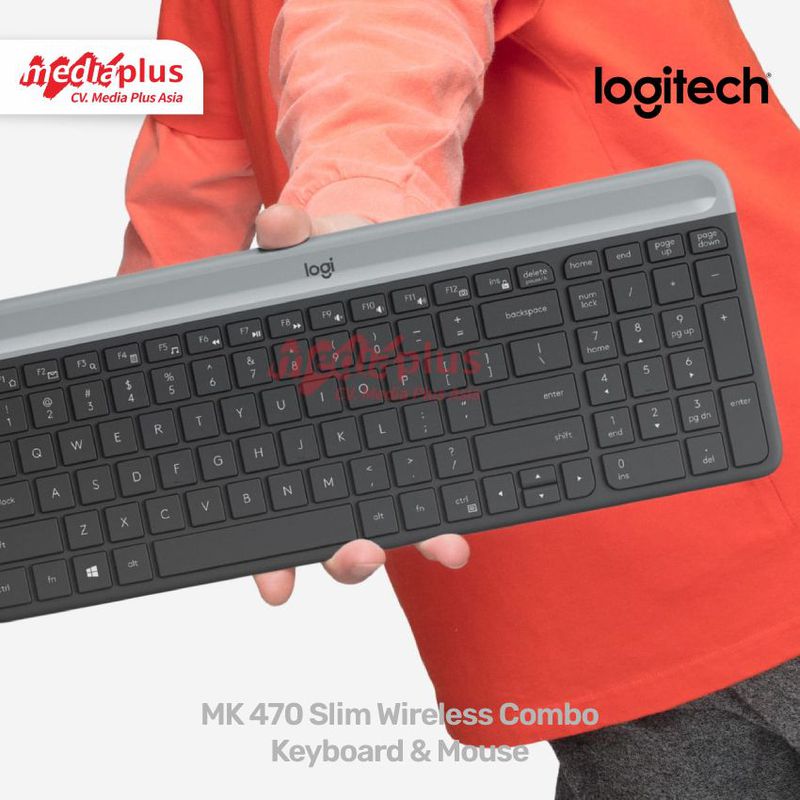 Paket Keyboard & Mouse MK 470 Slim Wireless Combo - Graphite