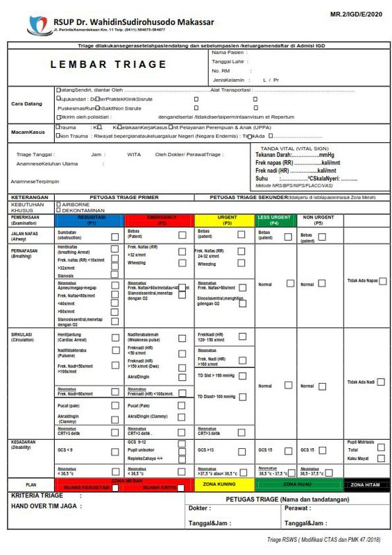 MR.2/IGD/E/2020 (lembar triage)