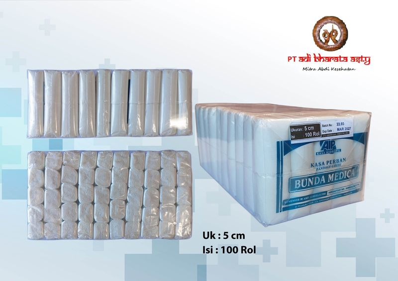 Perban 5 Cm Biru isi 100 Roll Bunda Medica