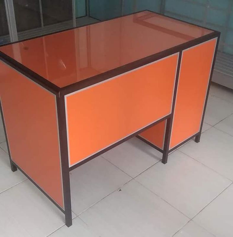 MEJA KERJA / MEJA KANTOR - BAHAN ALUMINIUM & ACP - 55 X 100 X70 Cm