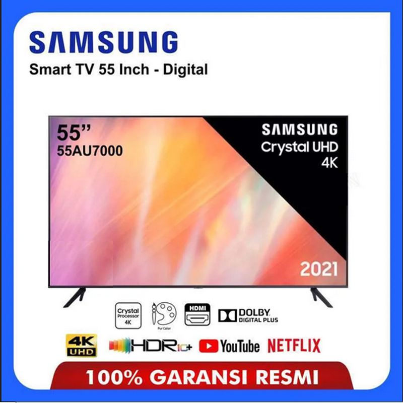 SAMSUNG LED TV UA55AU7000KXXD Crystal UHD 4K Smart TV [55 Inch]