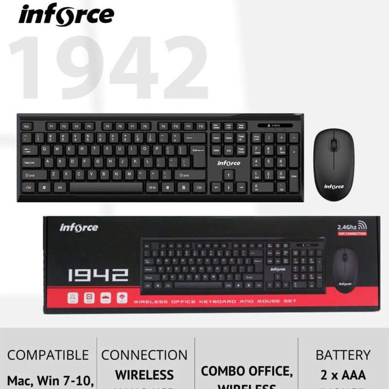 Keyboard Mouse Inforce Wireless Bluetooth 1942