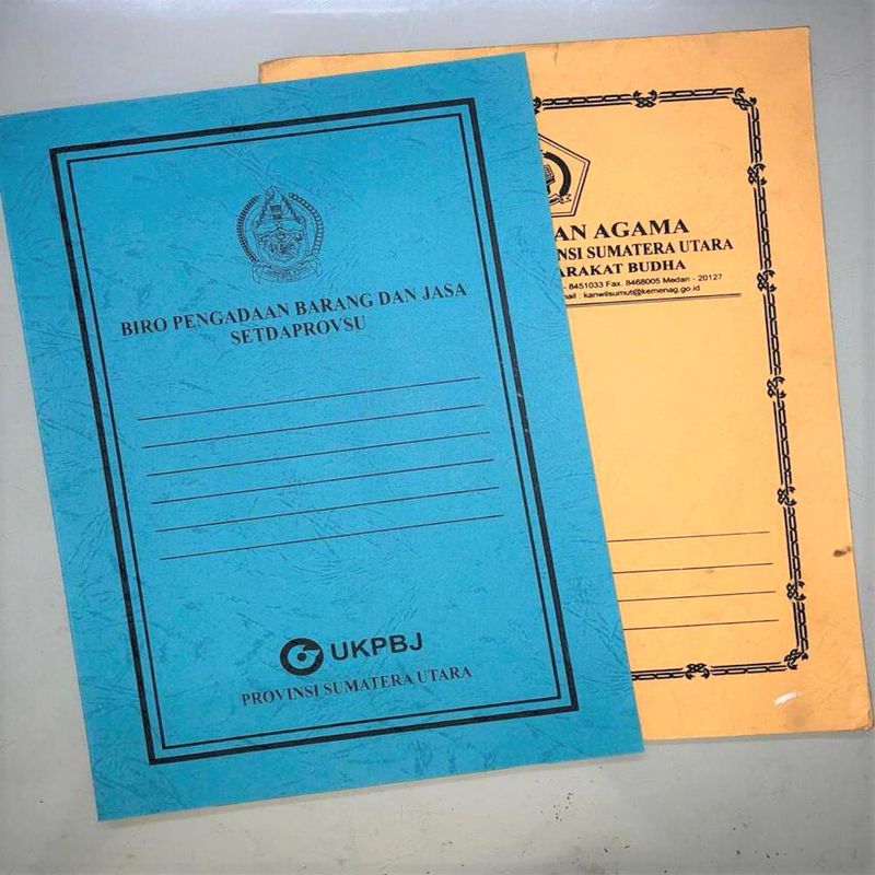 Map cetak berlogo, bahan kertas jeruk per buah