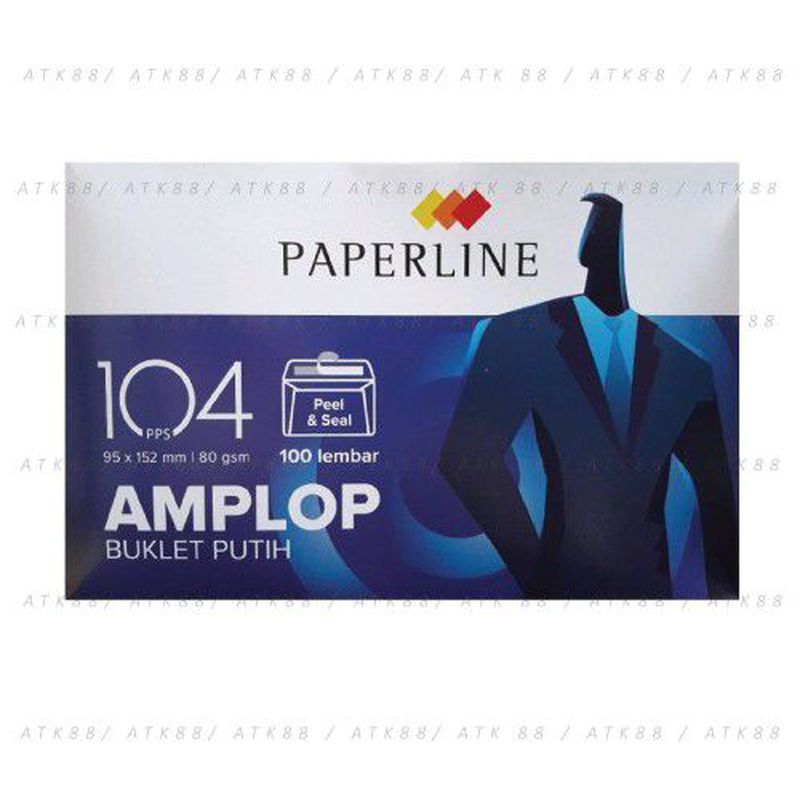 AMPLOP PUTIH PAPERLINE SEDANG uk. 152 x 90 mm No. 104