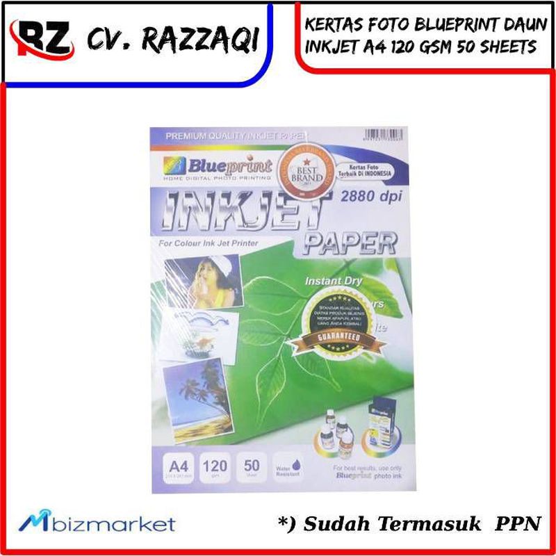 KERTAS FOTO BLUEPRINT DAUN INKJET A4 120 GSM 50 SHEETS
