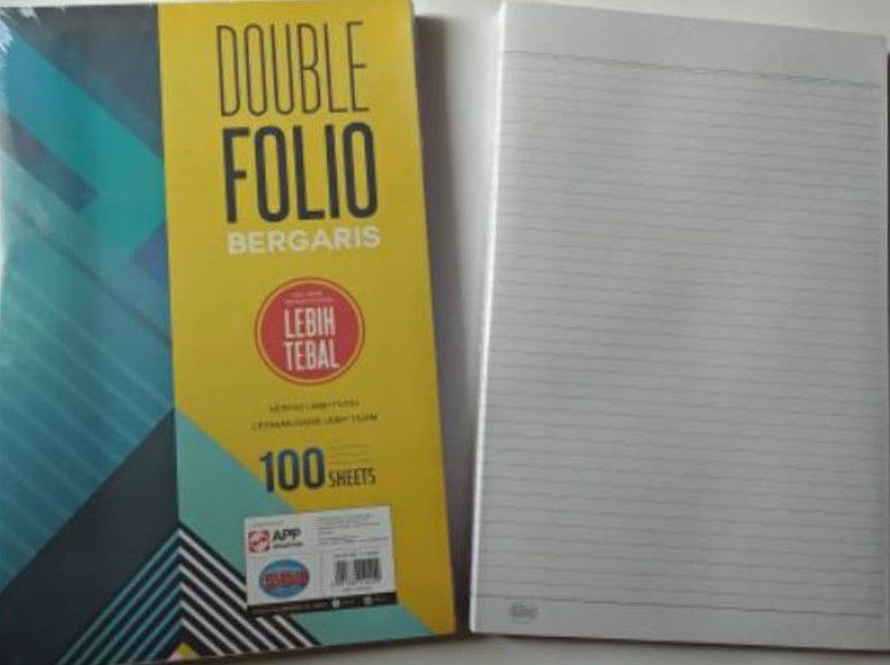 Kertas double folio bergaris isi 100 lembar