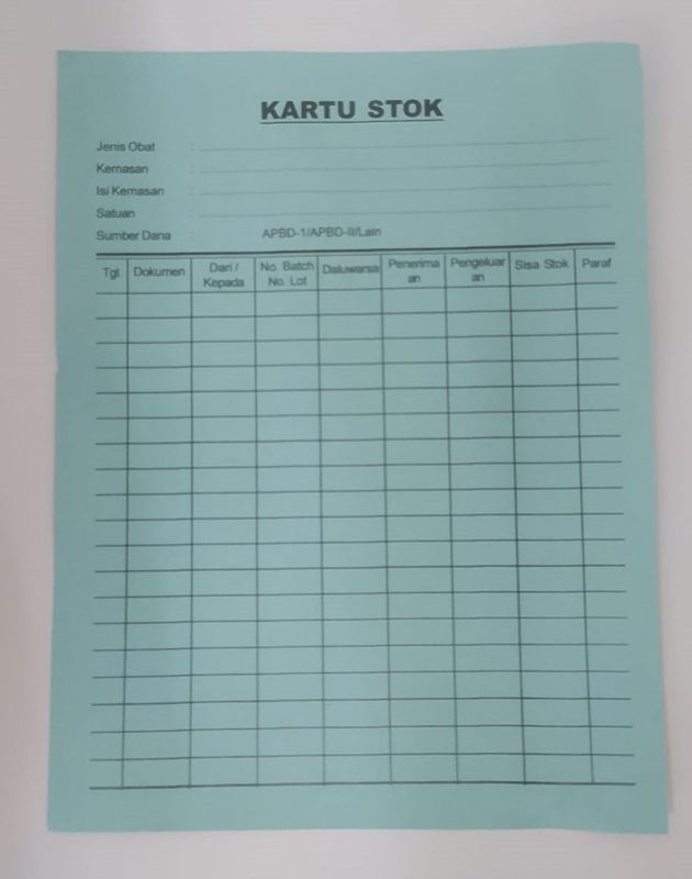 Cetak Kartu Stok Uk. 1/2 Folio