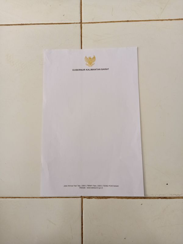 Cetak Blanko Kop Surat Gubernur Lambang Garuda Polimas Warna