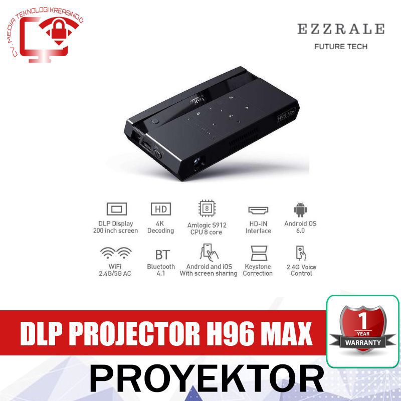 New Ezzrale Smart Mini Pocket H96 Max Octa Core Dlp Projector