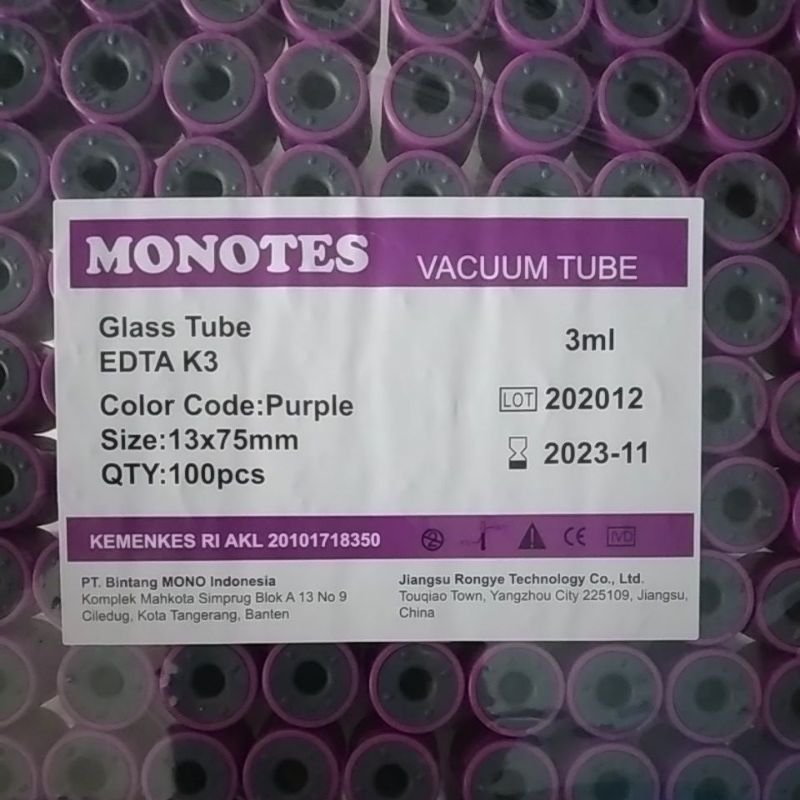 Vacutainer EDTA 3 mL Monotes