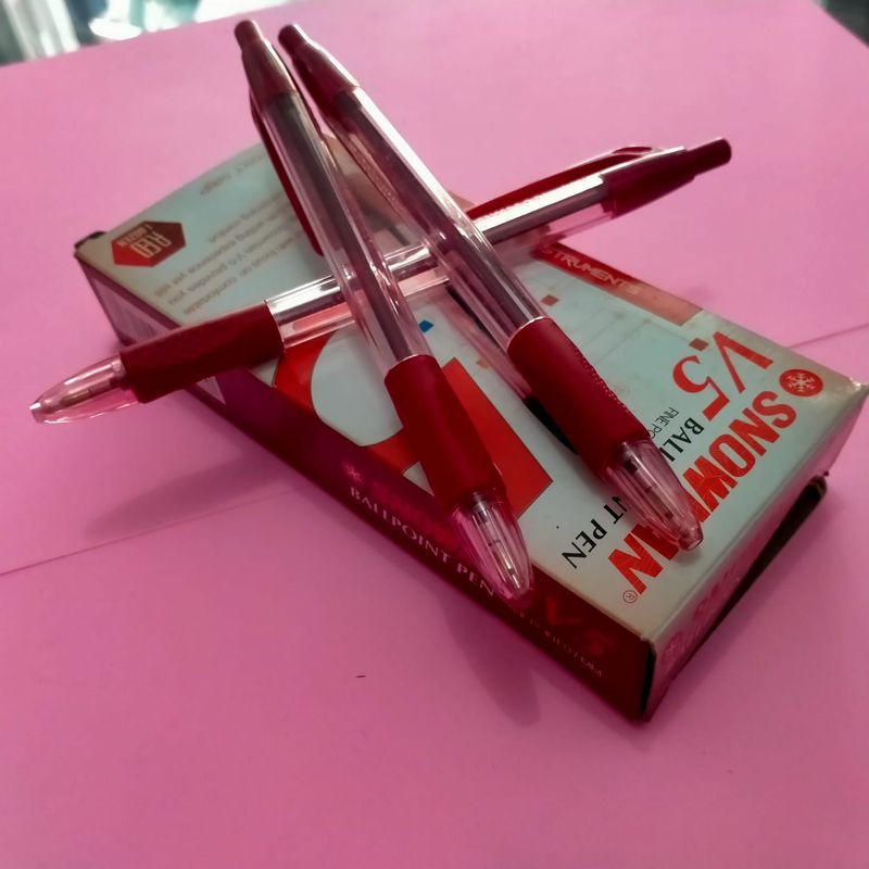 Pulpen Snowman V5 warna merah