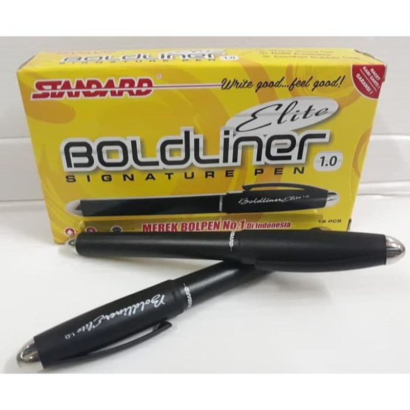 Pulpen Standard Boldliner Elite 1.0 mm (12pcs) - Hitam