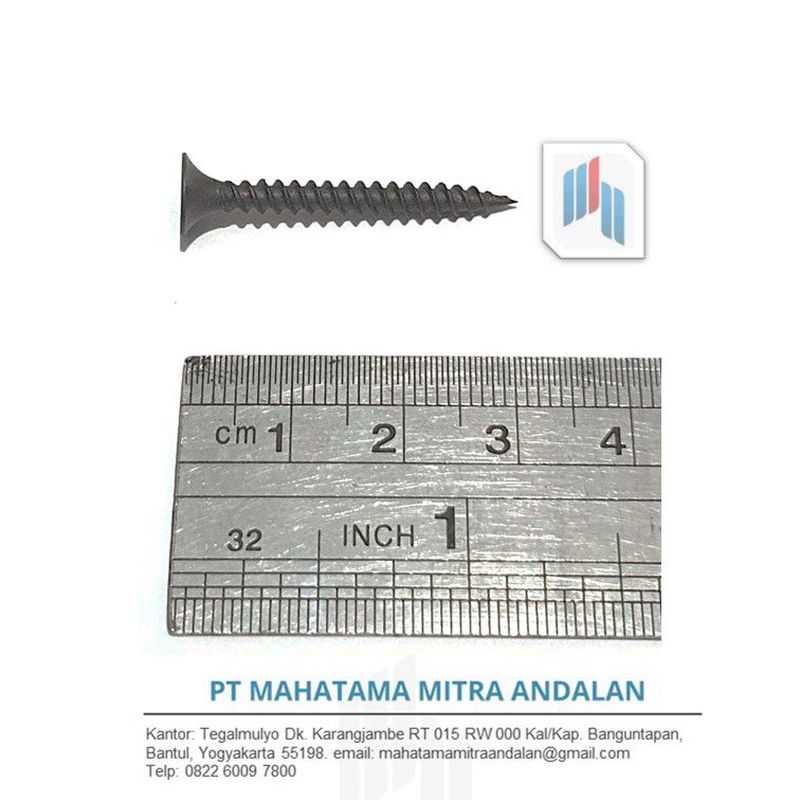 Baut Sekrup Skrup Gypsum Hitam 3 Cm