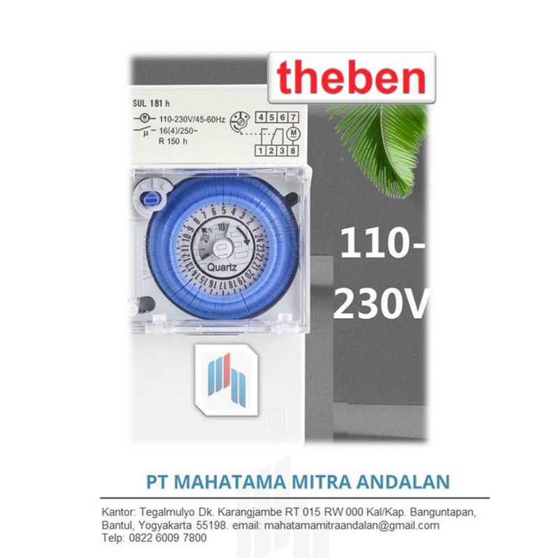 Timer Analog Theben SUL181H Switch Switcher 24 Jam / H Panel Otomatis