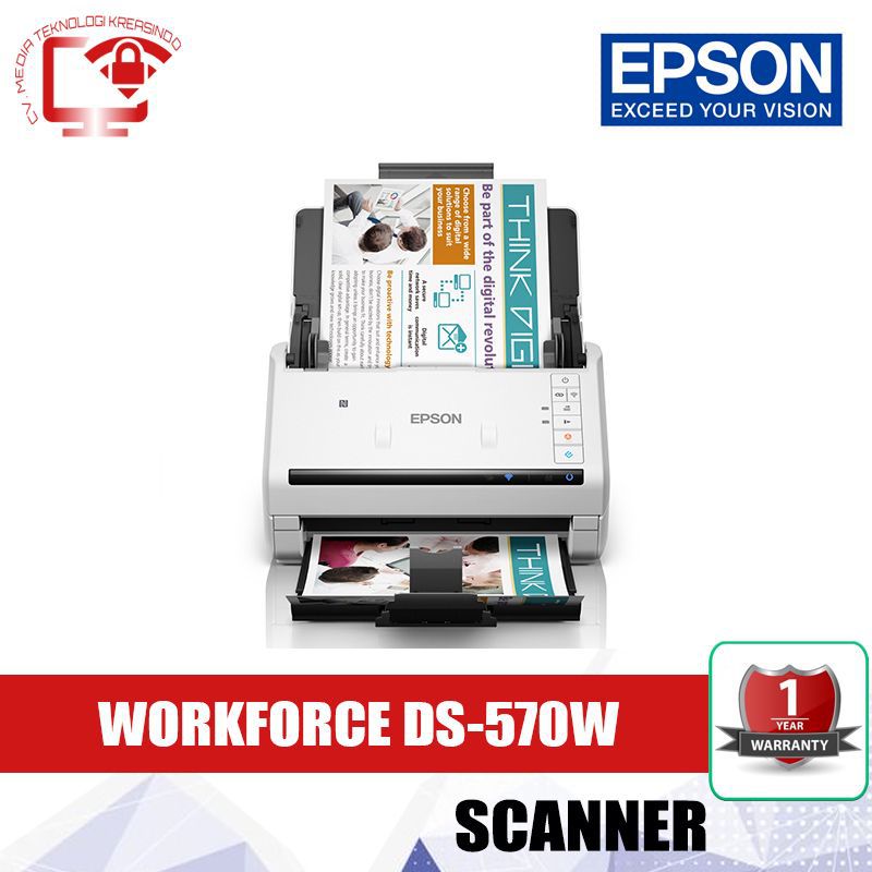 Epson WorkForce DS-570W A4 Wi-Fi Duplex Sheet-fed Document Scanner